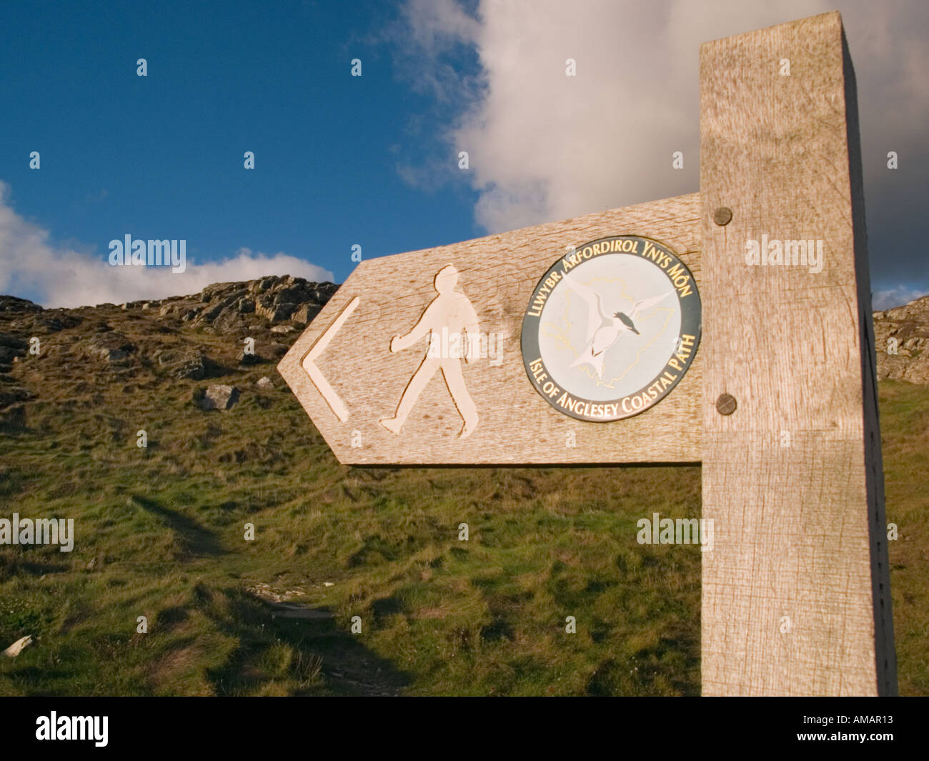 ISLE of ANGLESEY COASTAL FOOTPATH SIGN and logo Anglesey North Wales UK ...