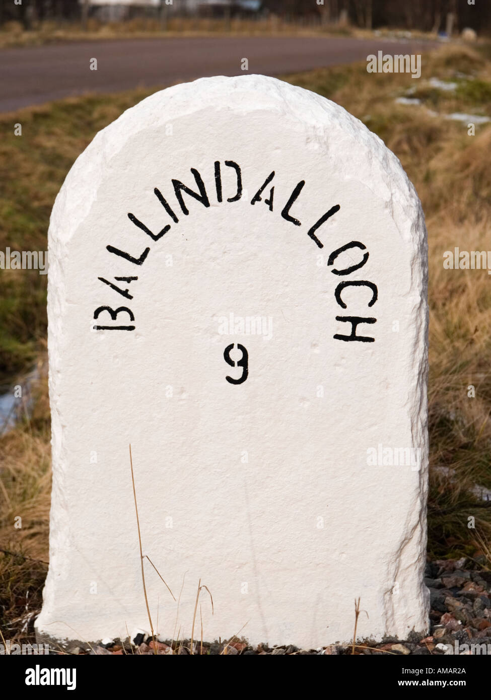 Old stone milestone on roadside hi-res stock photography and images - Alamy