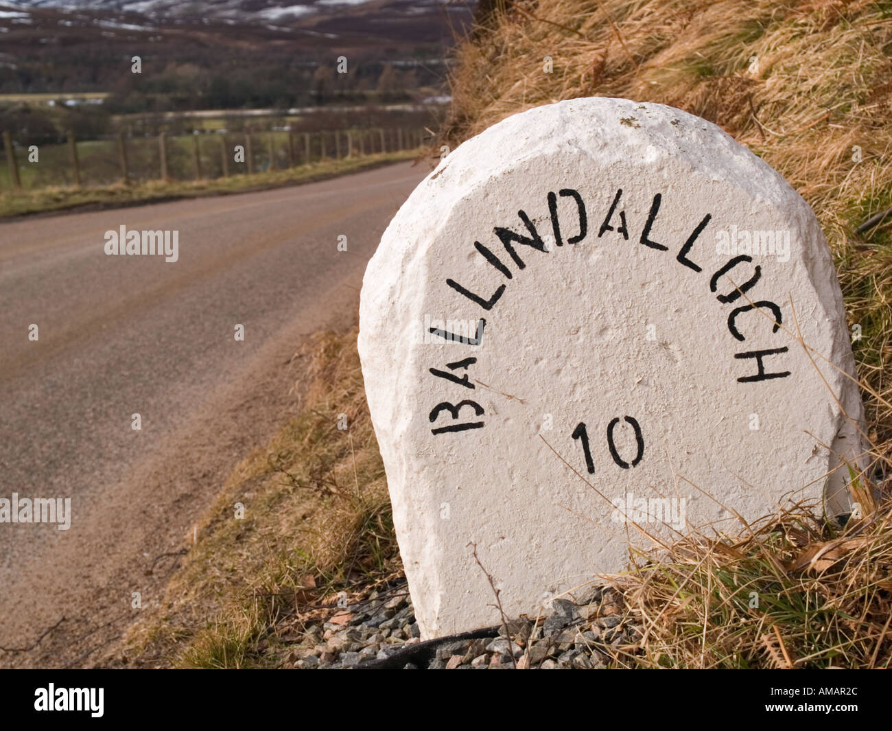 Old stone milestone on roadside hi-res stock photography and images - Alamy