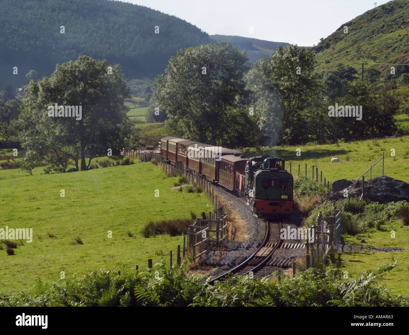 WELSH HIGHLAND NARROW GAUGE RAILWAY steam train Nant y Betws Gwynedd ...