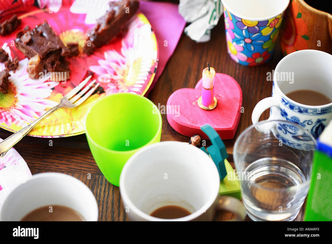 Aftermath of a child's birthday party Stock Photo - Alamy