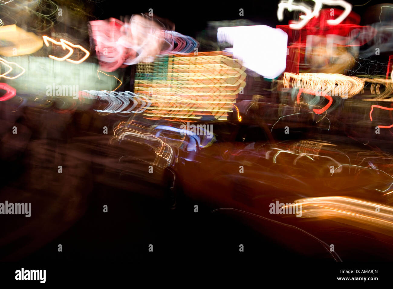 Neon lights in a city at night Stock Photo - Alamy