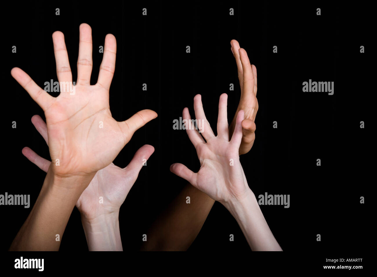 Studio two hands reaching up hi-res stock photography and images - Alamy