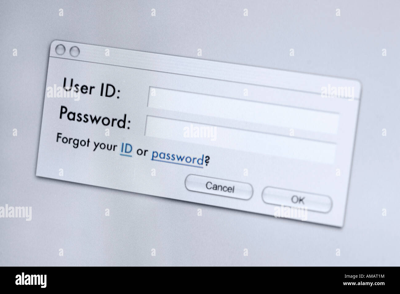 Password message on computer screen Stock Photo - Alamy