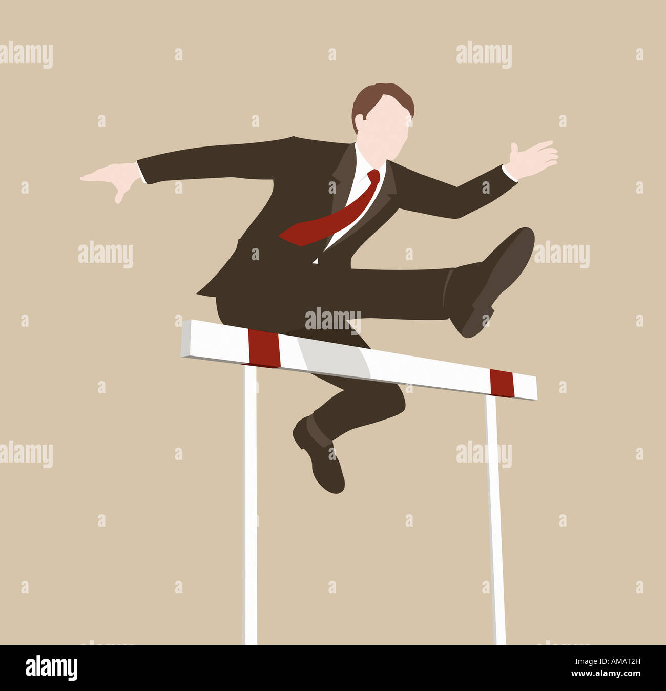 A businessman jumping over a hurdle Stock Photo - Alamy