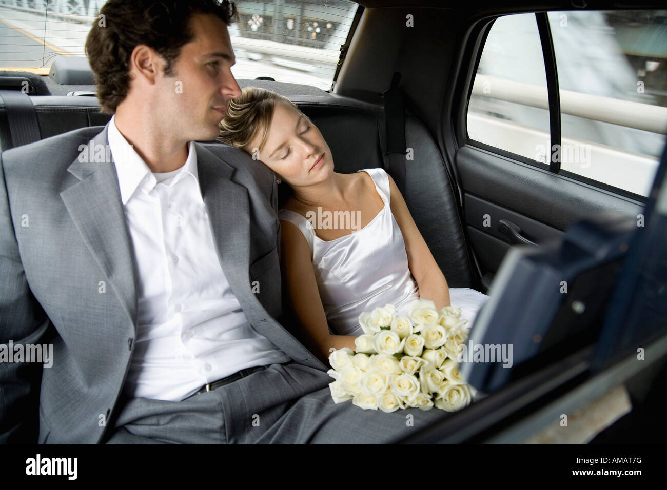 Bride in car on wedding hi-res stock photography and images - Alamy