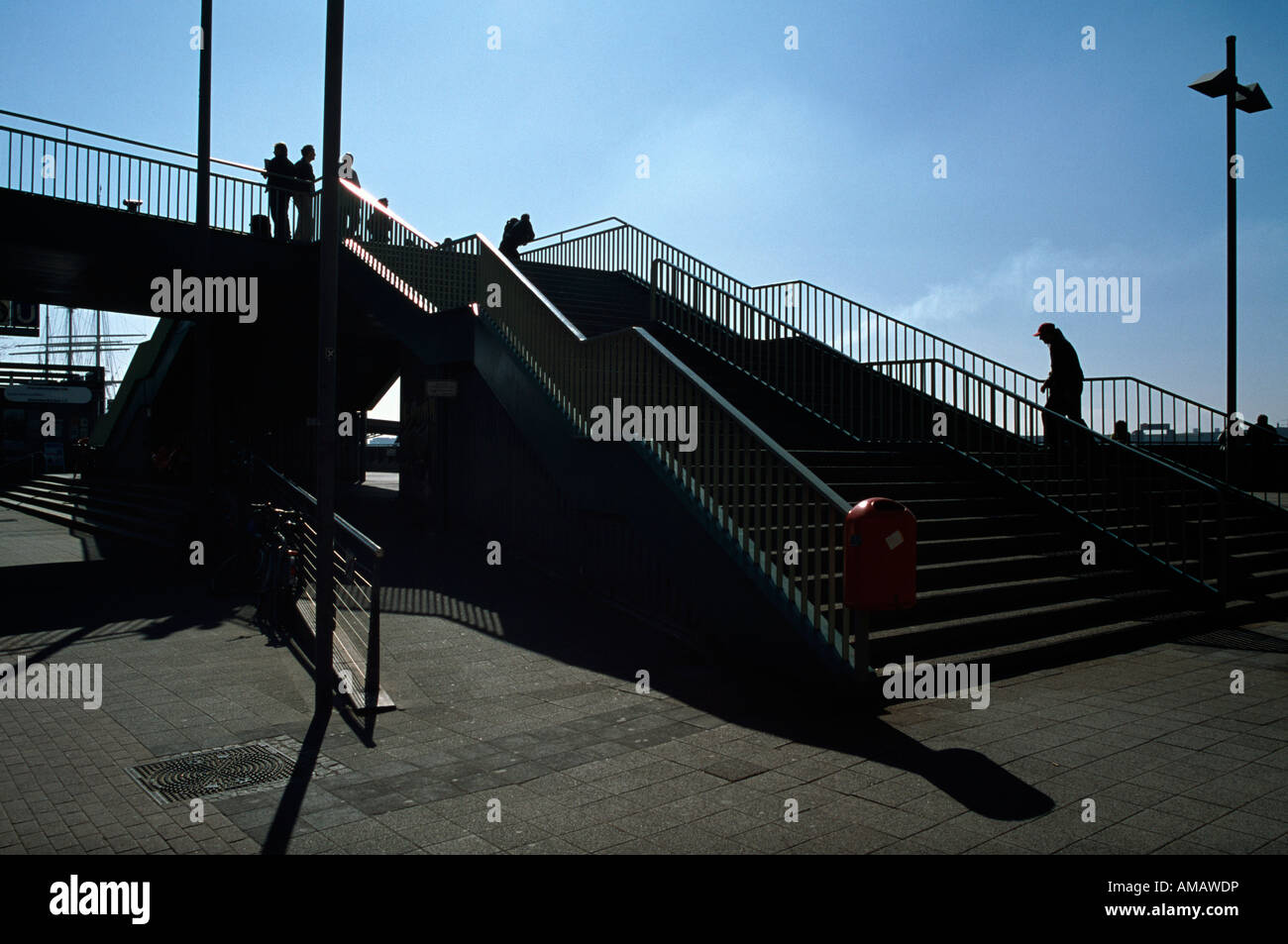 Steps leading to a footbridge Stock Photo - Alamy