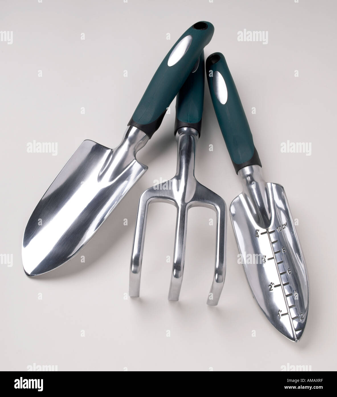 garden tools elevated view Stock Photo - Alamy