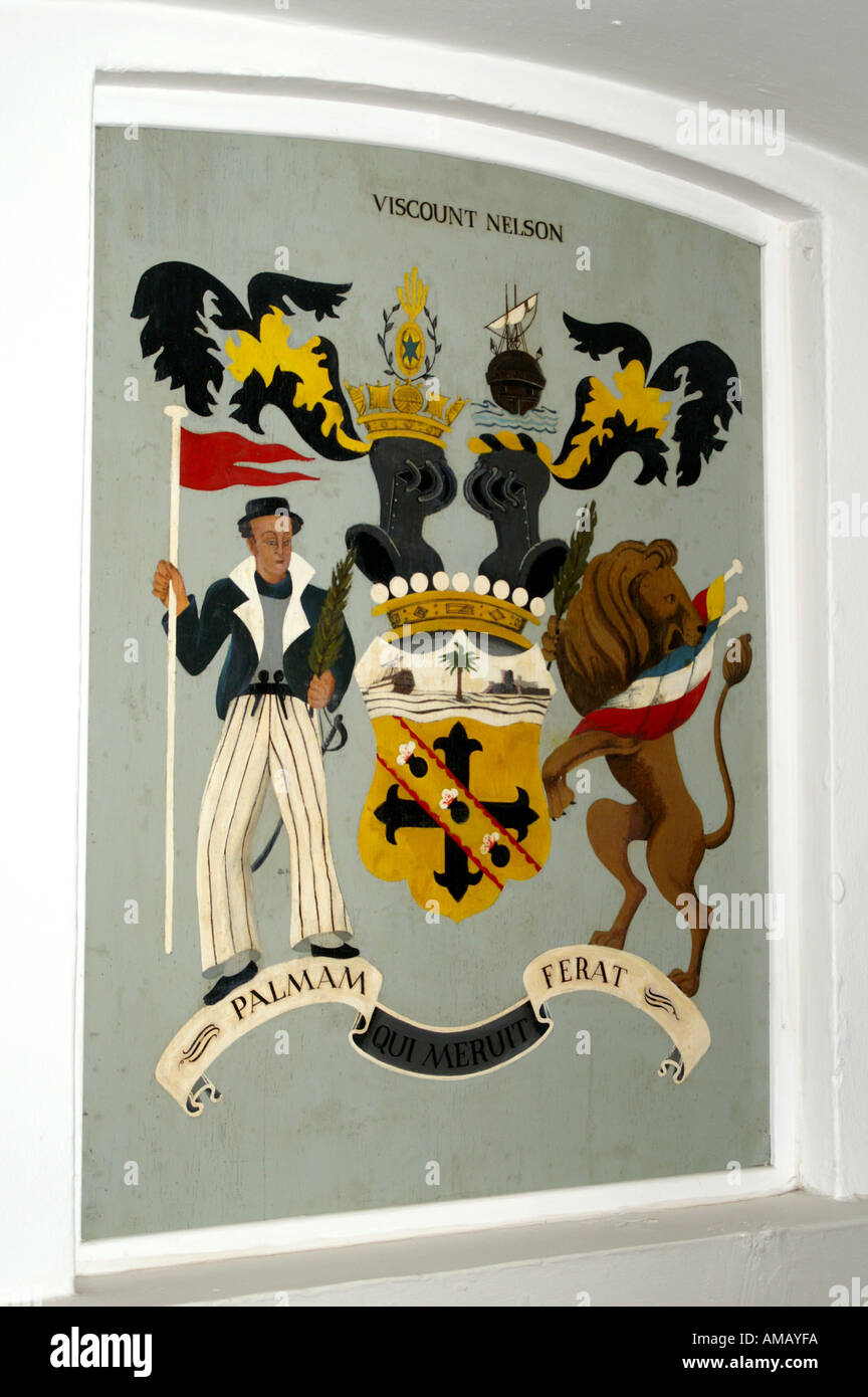 Viscount Nelson s coat of Arms Stock Photo - Alamy