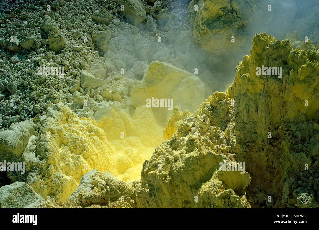 Sulfur in volcano crater papua hi-res stock photography and images - Alamy