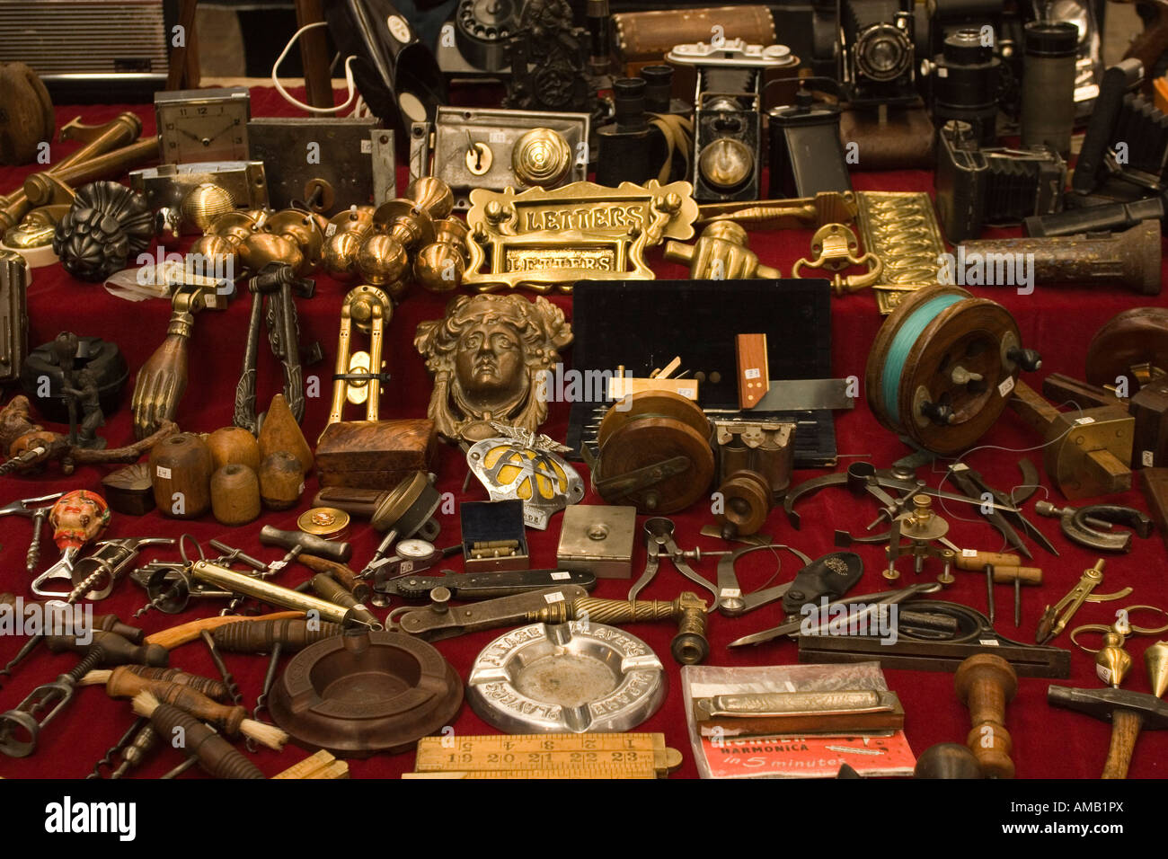 bric a brac market stall in Greenwich Stock Photo - Alamy