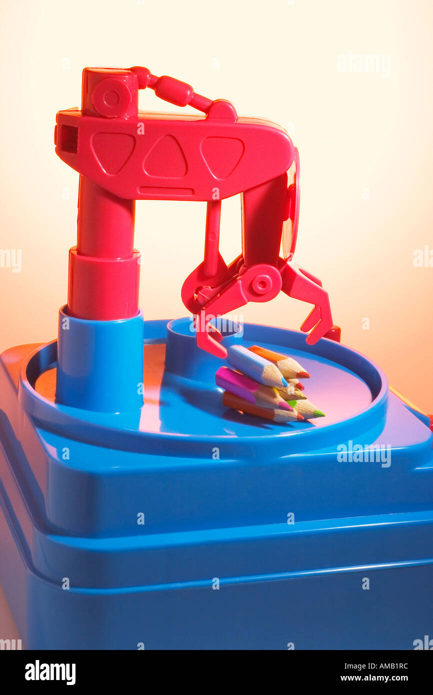 Skill Tester Toy with Colour Pencils Stock Photo - Alamy
