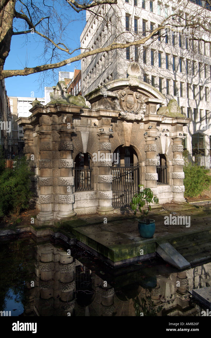 London Victoria Embankment Gardens Stone Watergate marks the position ...