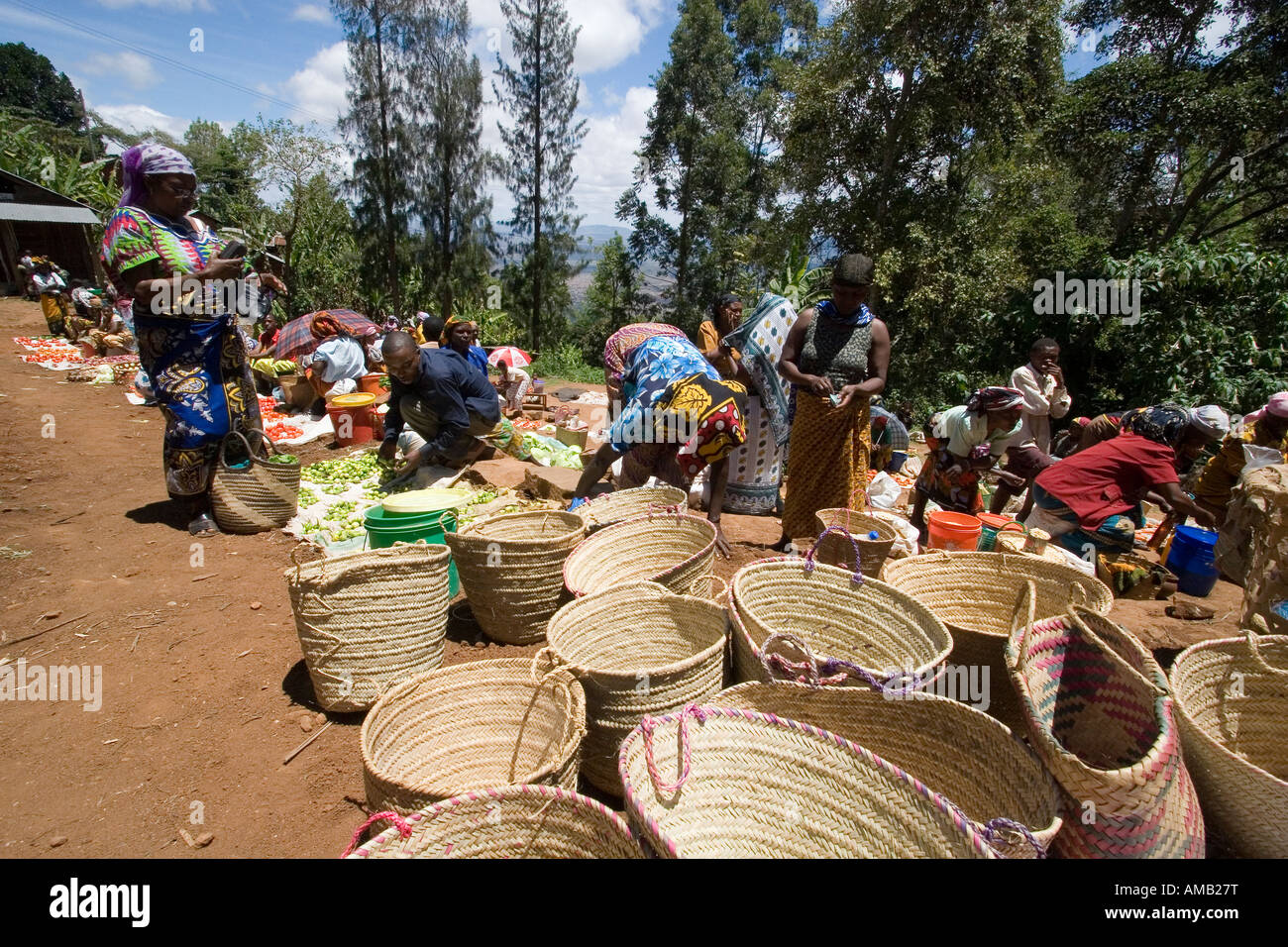 market in Pare mountains tanzania Stock Photo - Alamy