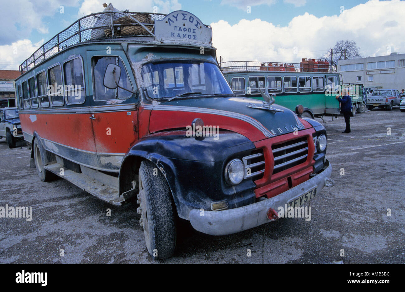 Cyprus Pano Paphos Old Bedford Buses still running in 1995 Stock Photo ...