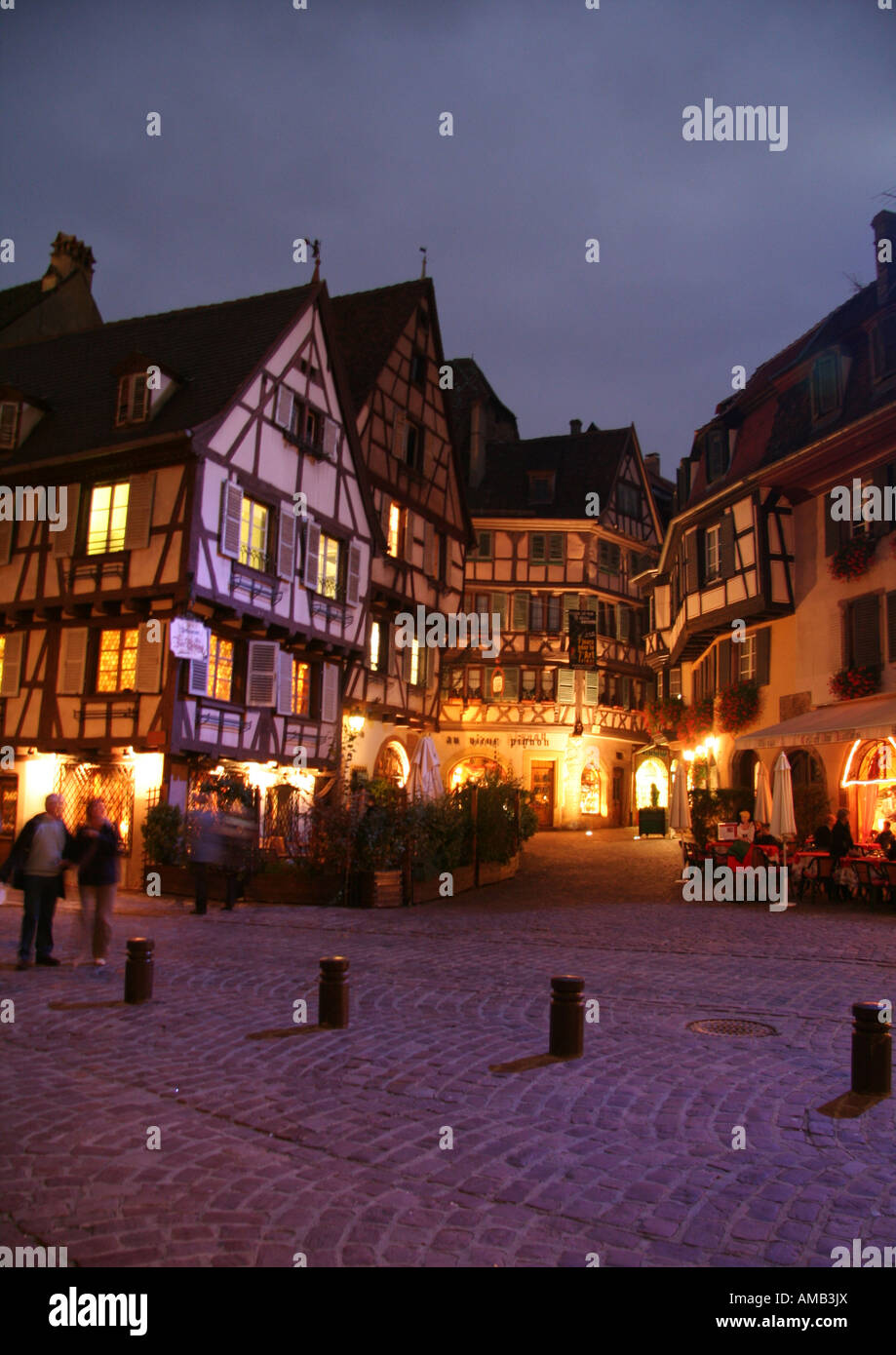 Colmar centre by night Stock Photo - Alamy