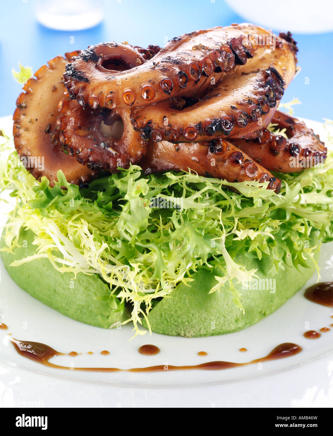 OCTOPUS AND AVOCADO SALAD Stock Photo - Alamy