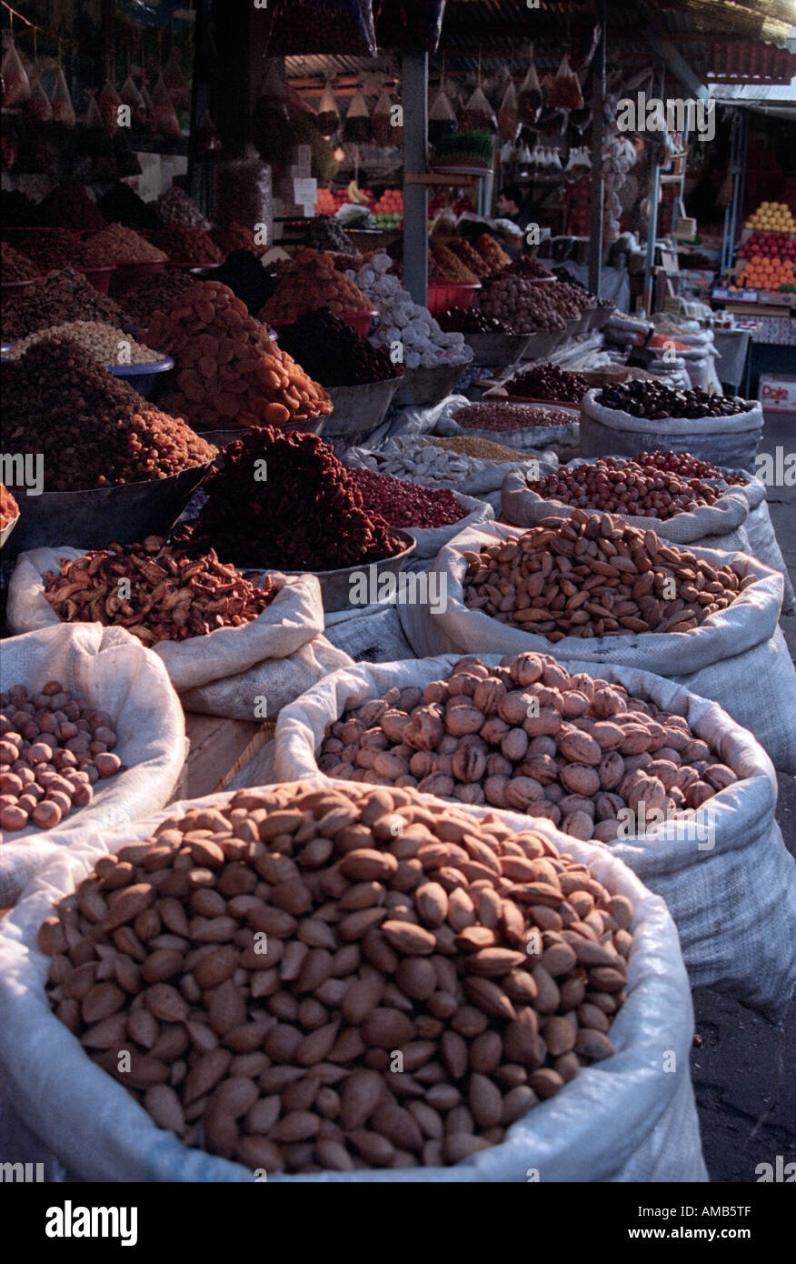 Sacks of nuts on a market stall hi-res stock photography and images - Alamy