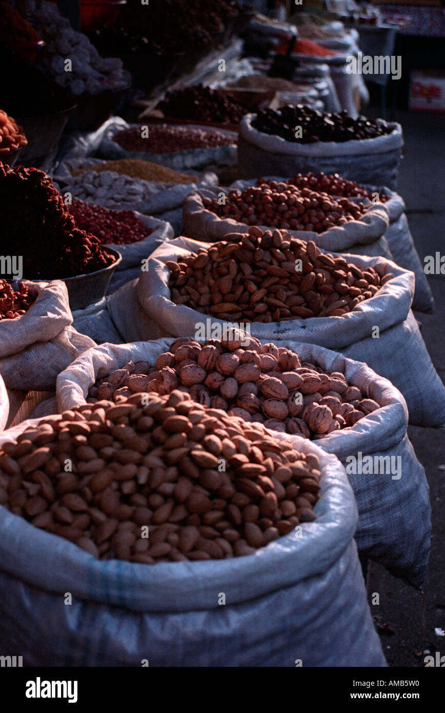 Sacks of nuts on a market stall hi-res stock photography and images - Alamy