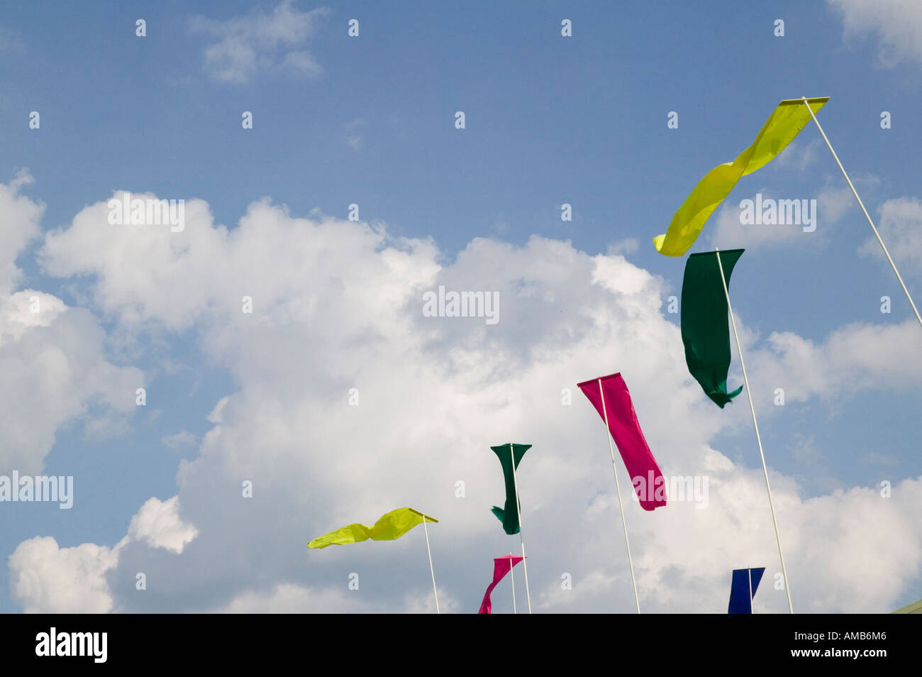 Flapping flags at beach side resort summer 2006 Stock Photo - Alamy