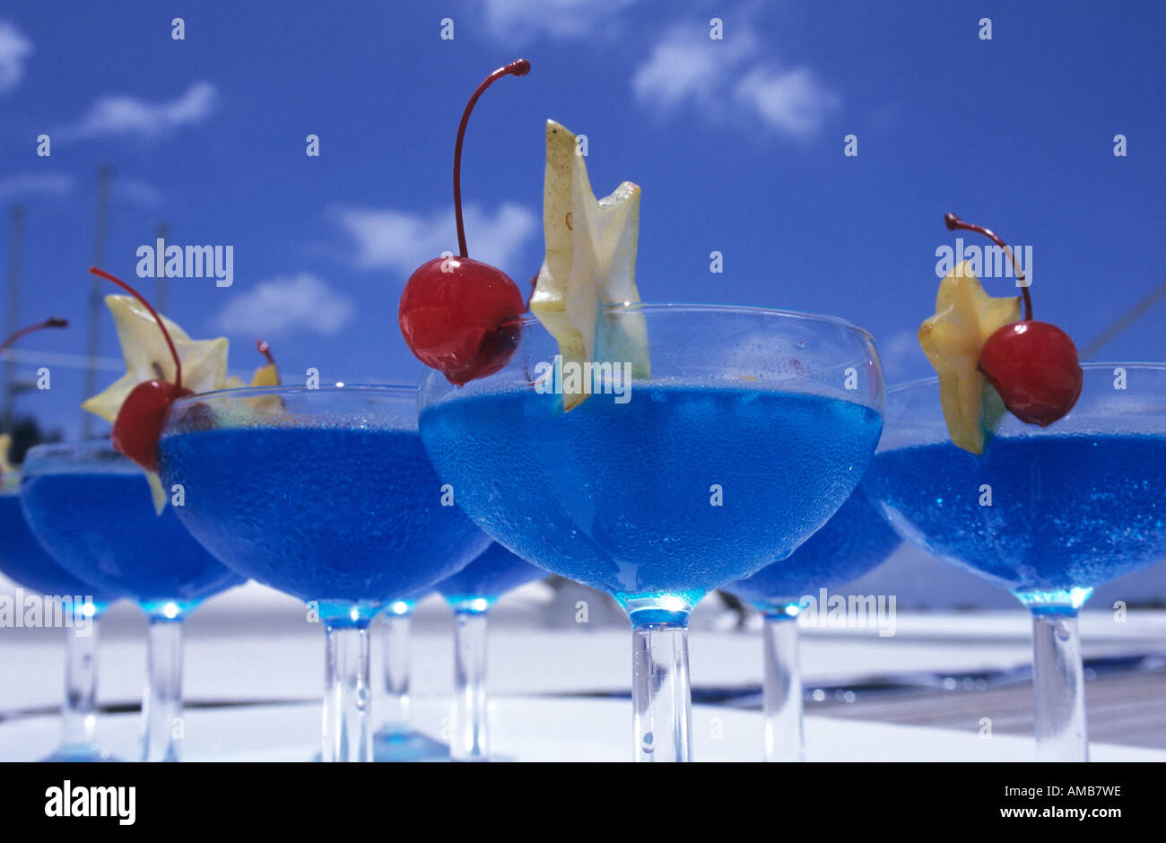 SYC Seychelles Praslin Cocktails Drinks Stock Photo - Alamy