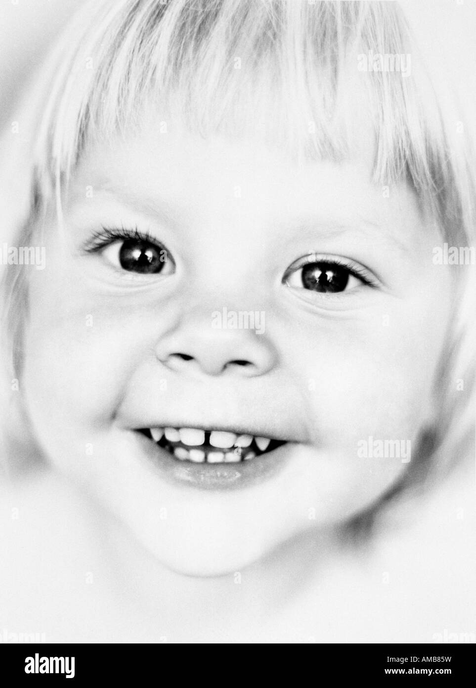 Child portrait happy smile Black and White Stock Photos & Images - Alamy