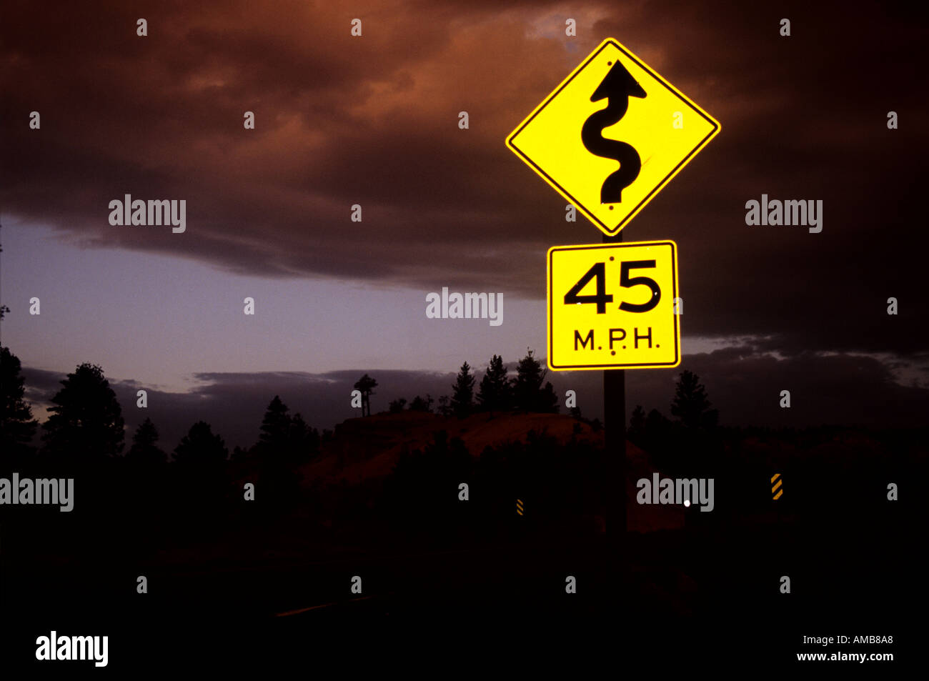 45 sign red canyon utah usa Stock Photo - Alamy