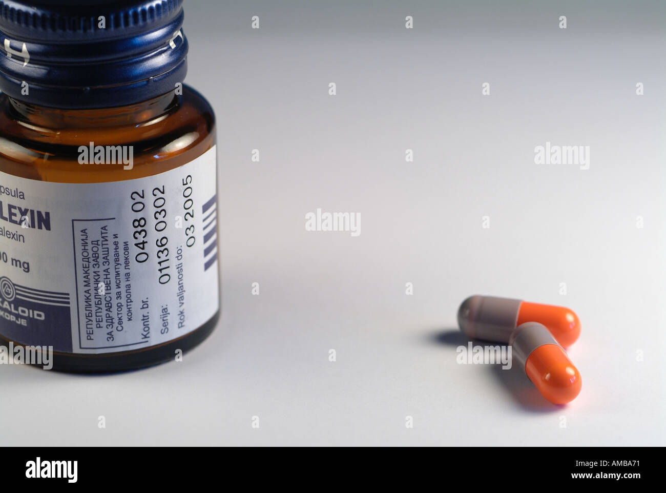 Prescription Antibiotic Capsules and Bottle Stock Photo - Alamy