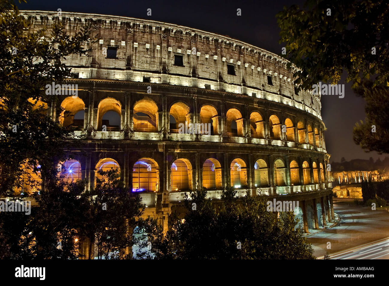Colosseum at night, Italy, Rome Stock Photo - Alamy