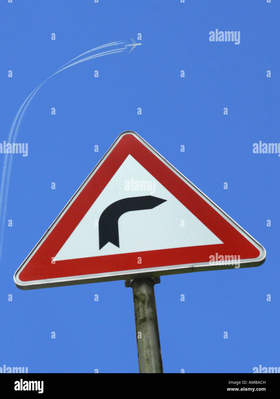 airplane obeying traffic sign, Germany Stock Photo - Alamy