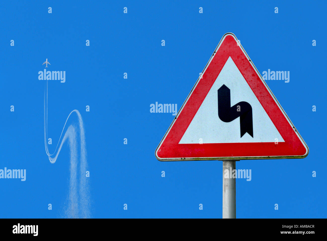 airplane obeying traffic sign, Germany Stock Photo - Alamy
