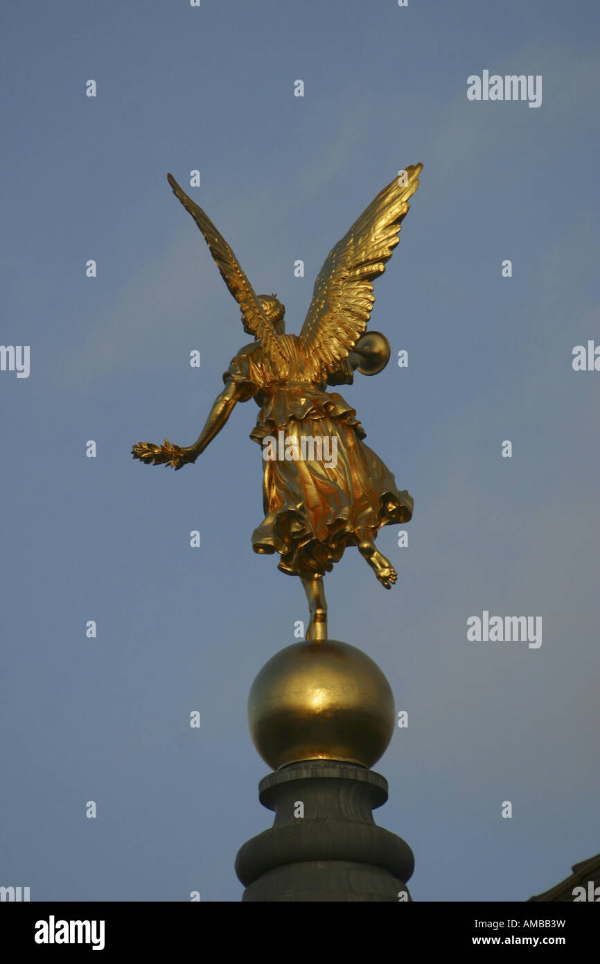 statue on vocational university of visual arts, Germany, Saxony ...