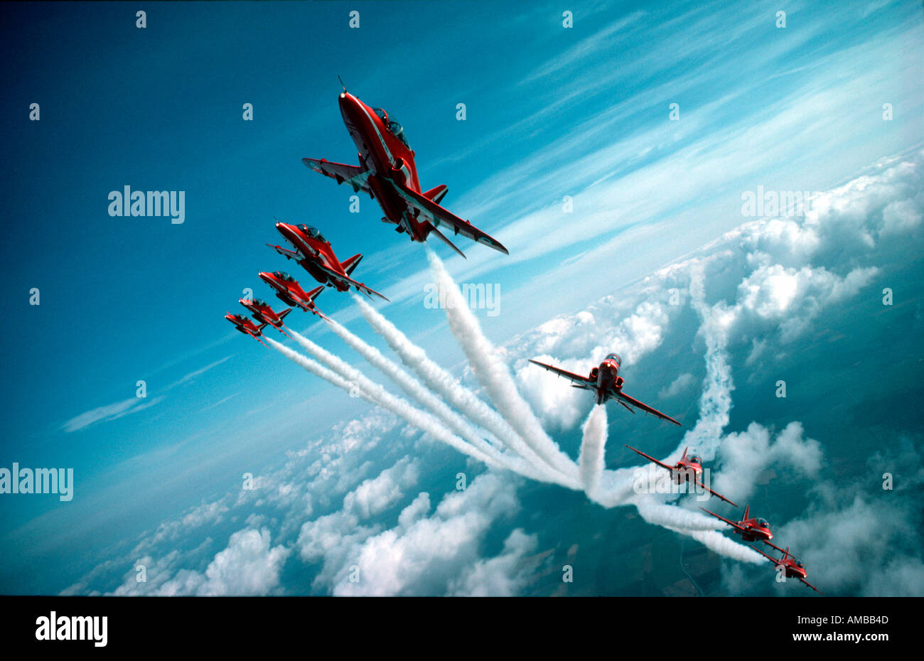 Red Arrows aerobatic team Stock Photo - Alamy