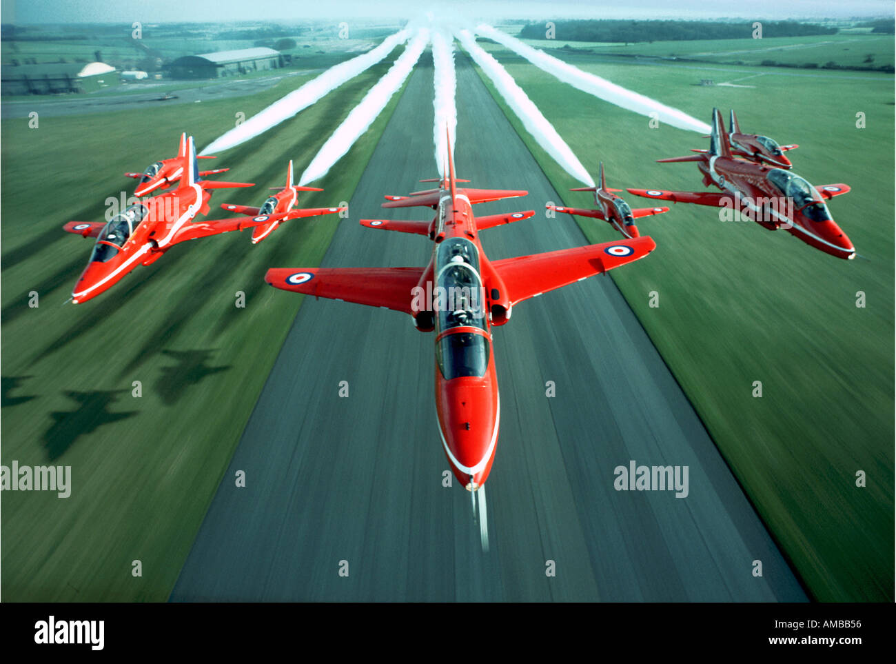 Red Arrows aerobatic team Stock Photo - Alamy