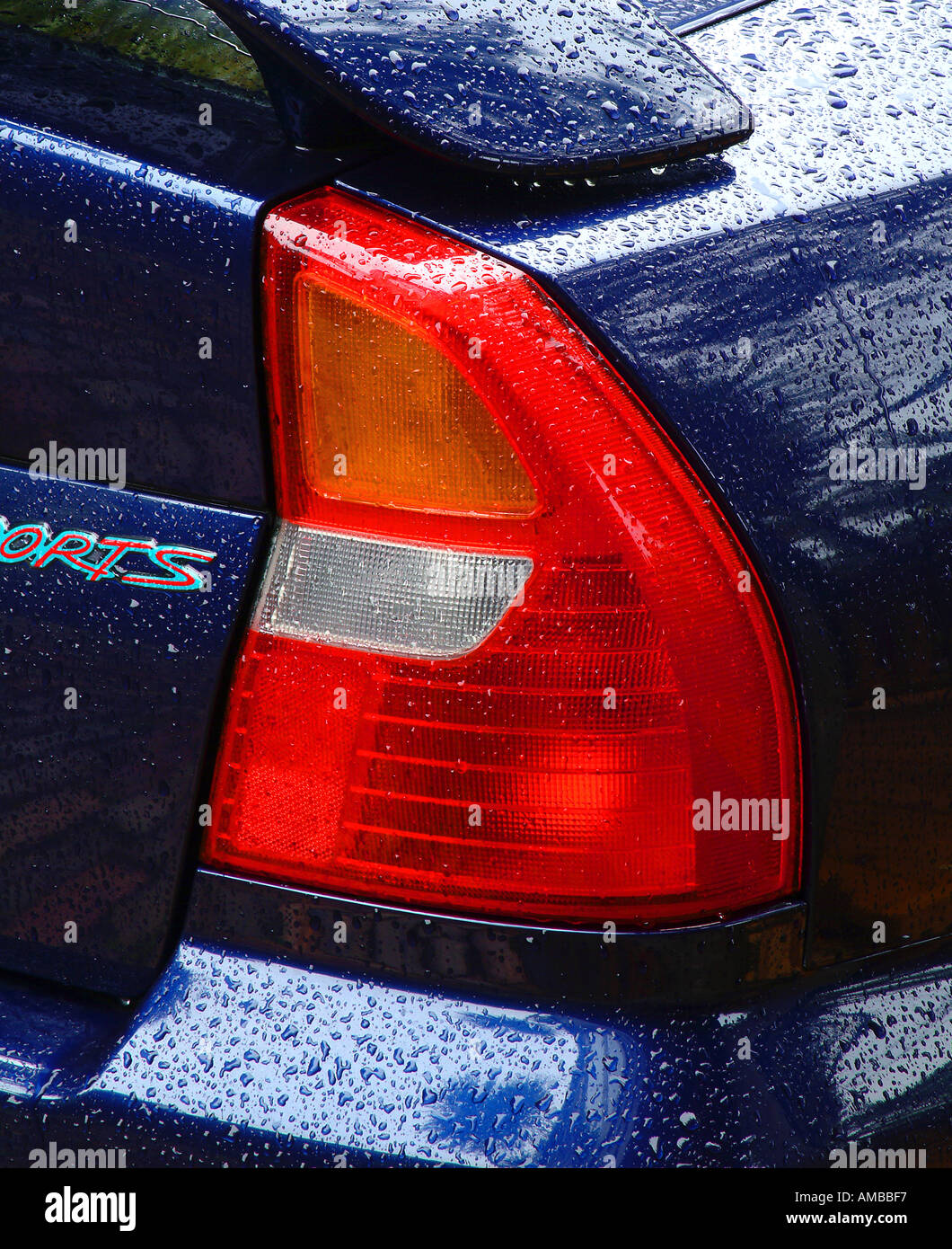 Mitsubishi Diamante brake lights in rain Stock Photo - Alamy
