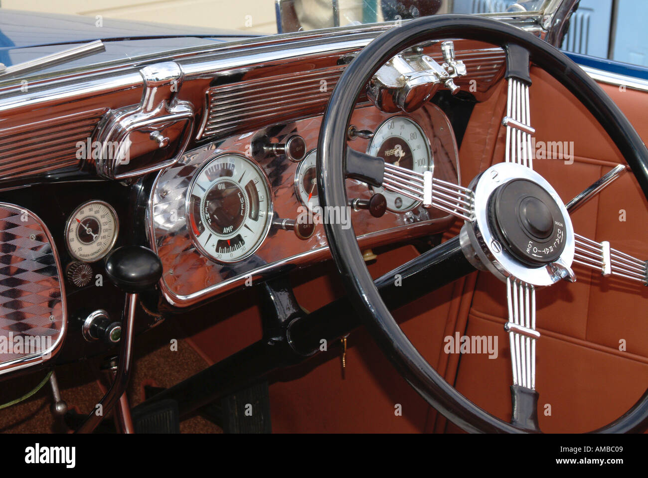 Classic Car interior Stock Photo - Alamy