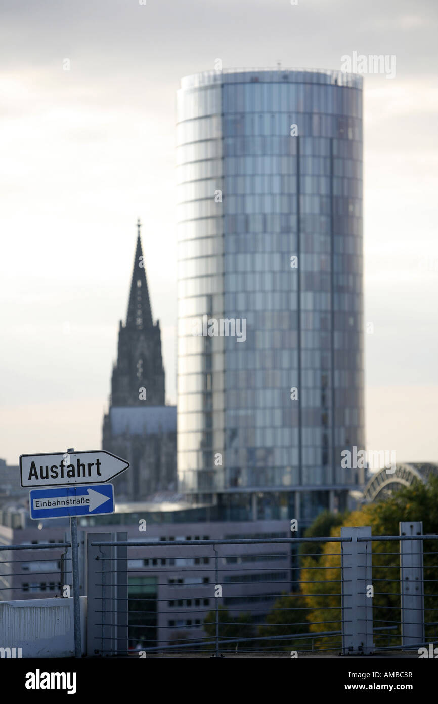 traffic signs moterway exit and one way street (220) Cologne Triangel ...