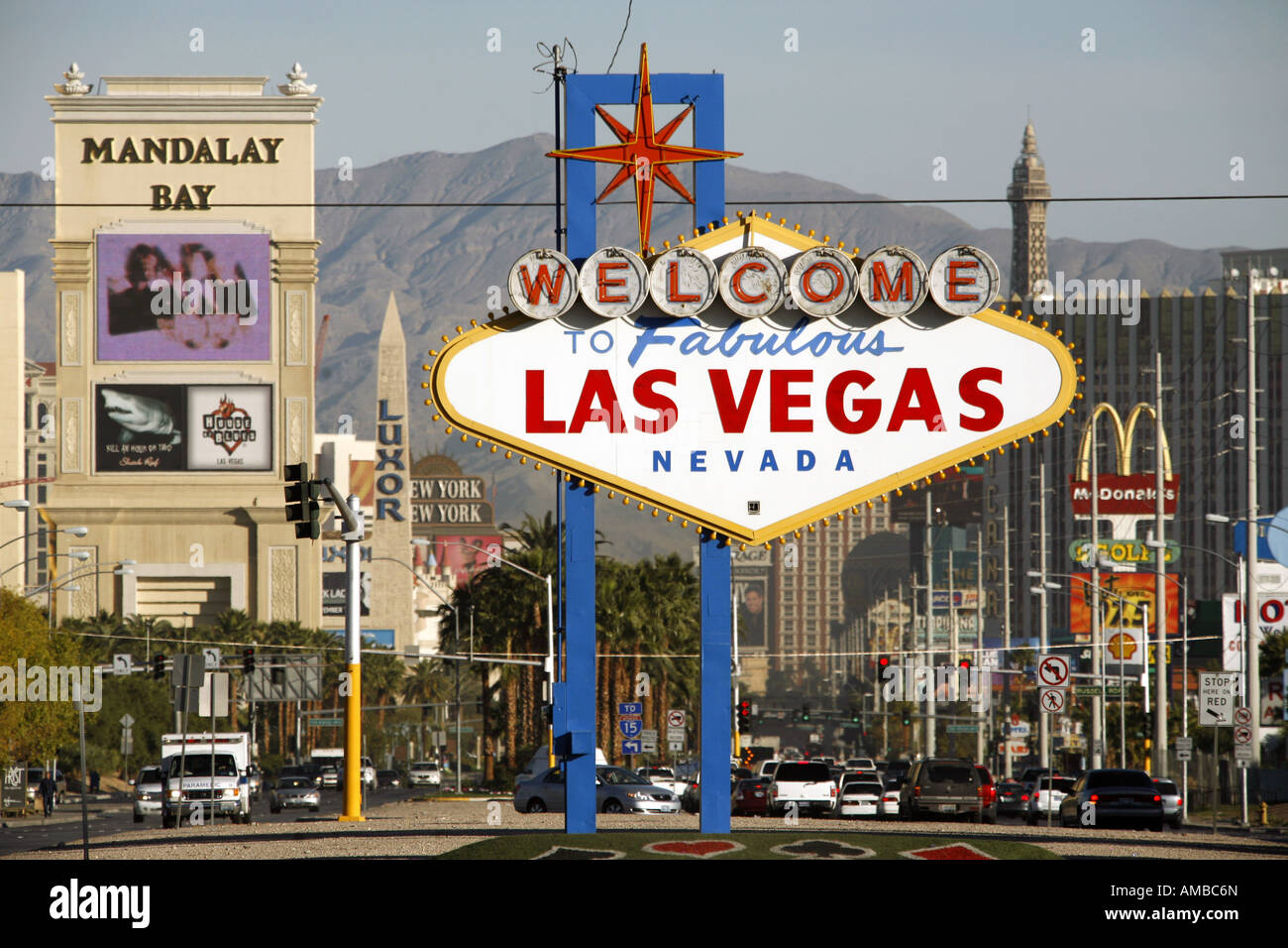 Welcome to Las Vegas sign, The Strip, Las Vegas, Nevada, USA Stock ...