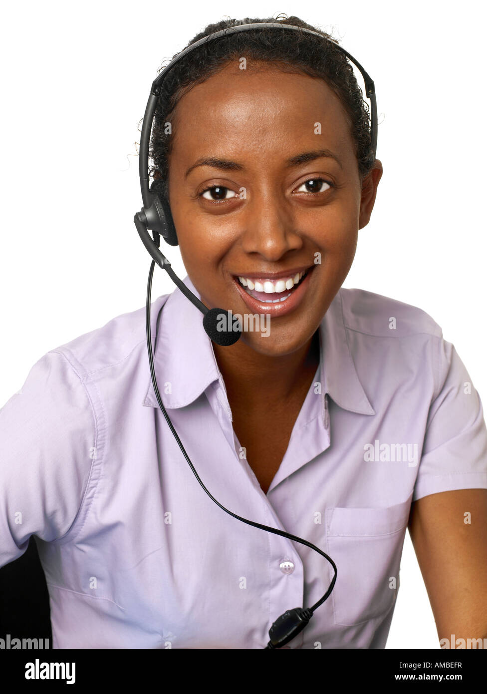 African American female Operator Stock Photo - Alamy