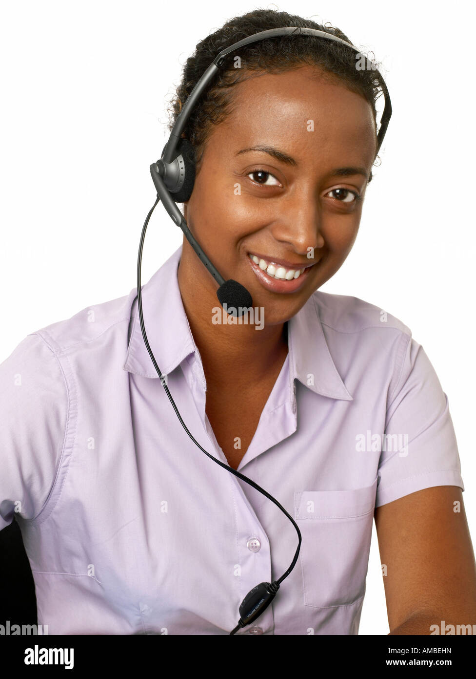 African American female Operator Stock Photo - Alamy