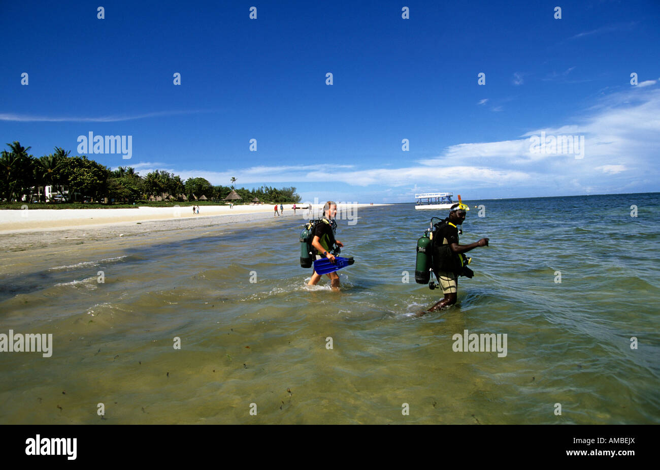 east africa kenya mombasa north a diving excursion leaving Stock Photo ...