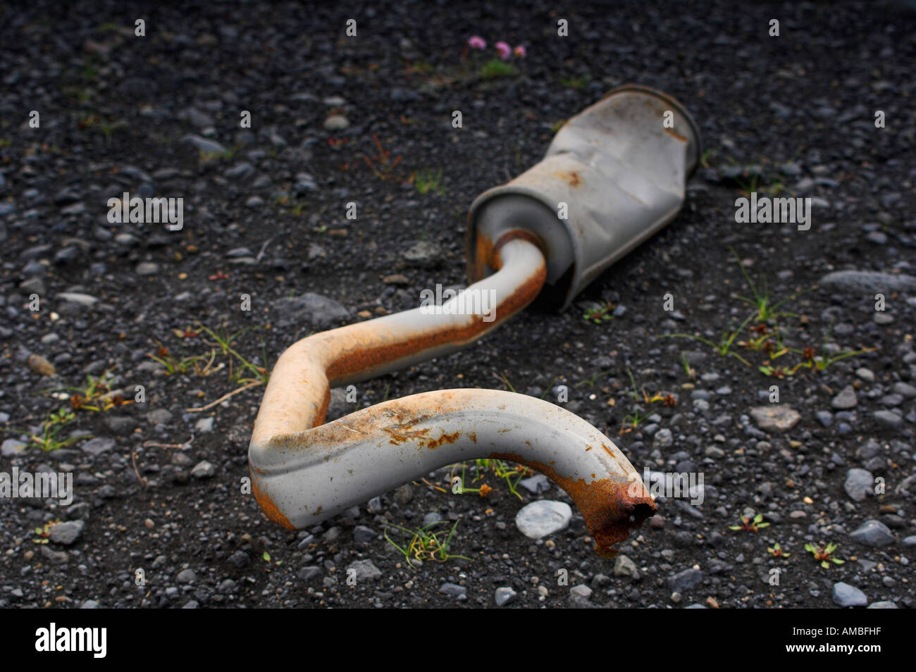 Lost exhaust pipe Stock Photo - Alamy