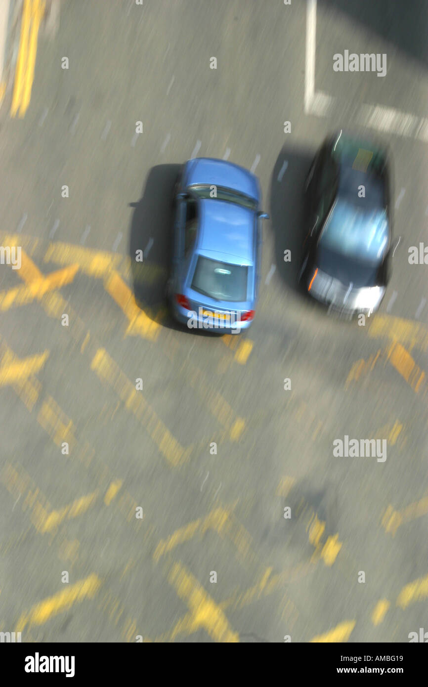 Car turning aerial hi-res stock photography and images - Alamy