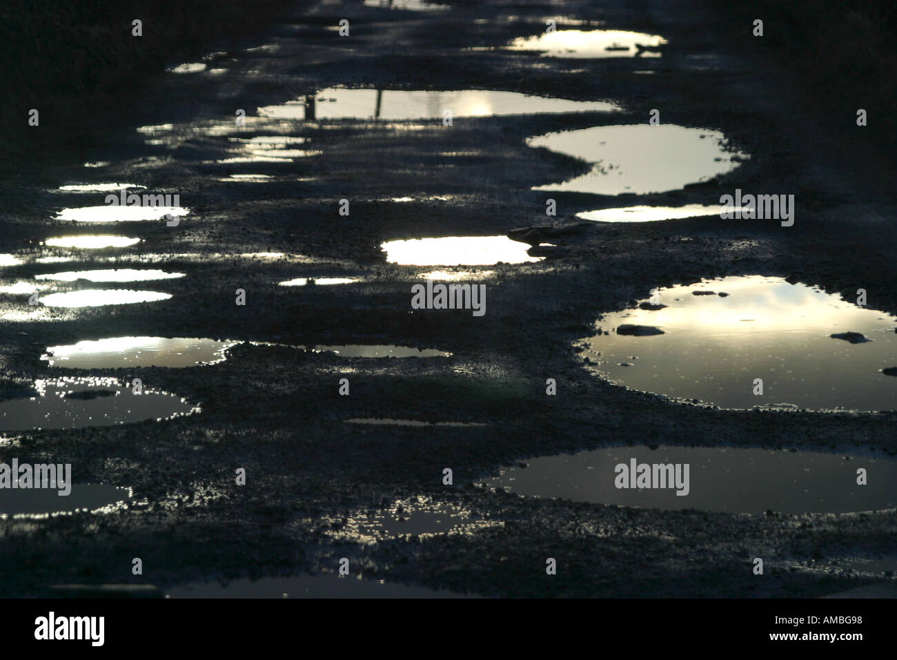 Puddles reflect sky rain hi-res stock photography and images - Alamy