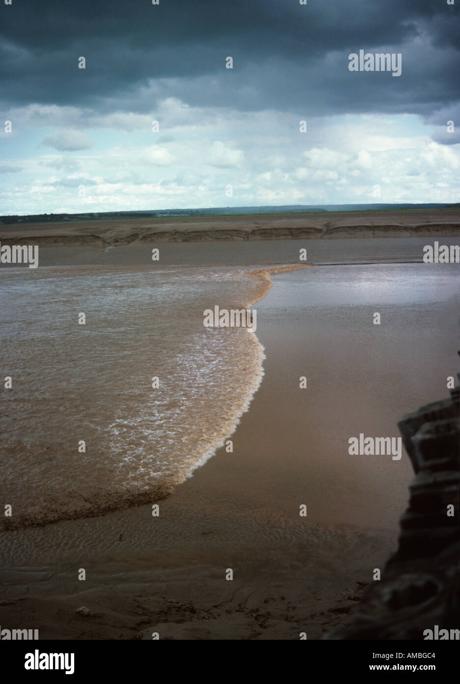 Tidal bore on the Peticodiac River at Moncton New Brunswick Canada ...
