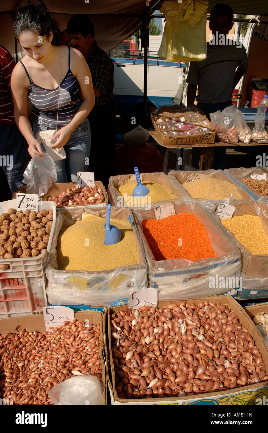 Kyrenia Wednesday market Northern Cyprus Stock Photo - Alamy