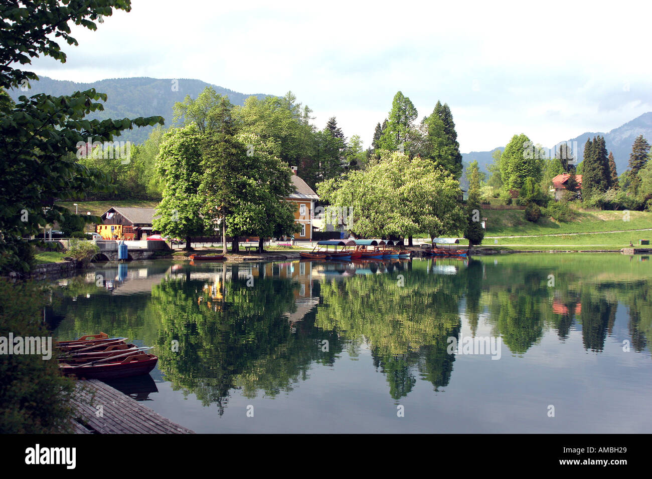 Traditional slovenian boats on lake hi-res stock photography and images ...