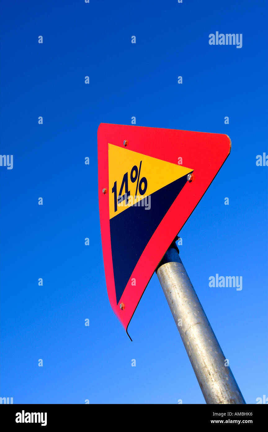 Steep Hill Warning Sign Stock Photo - Alamy