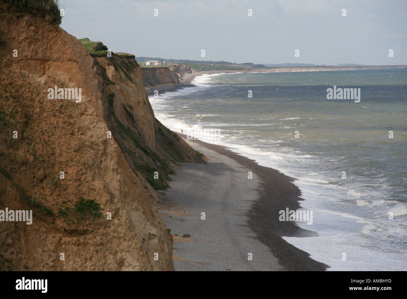 Sheringham coastal scenery cliff erosion by the north sea county of ...