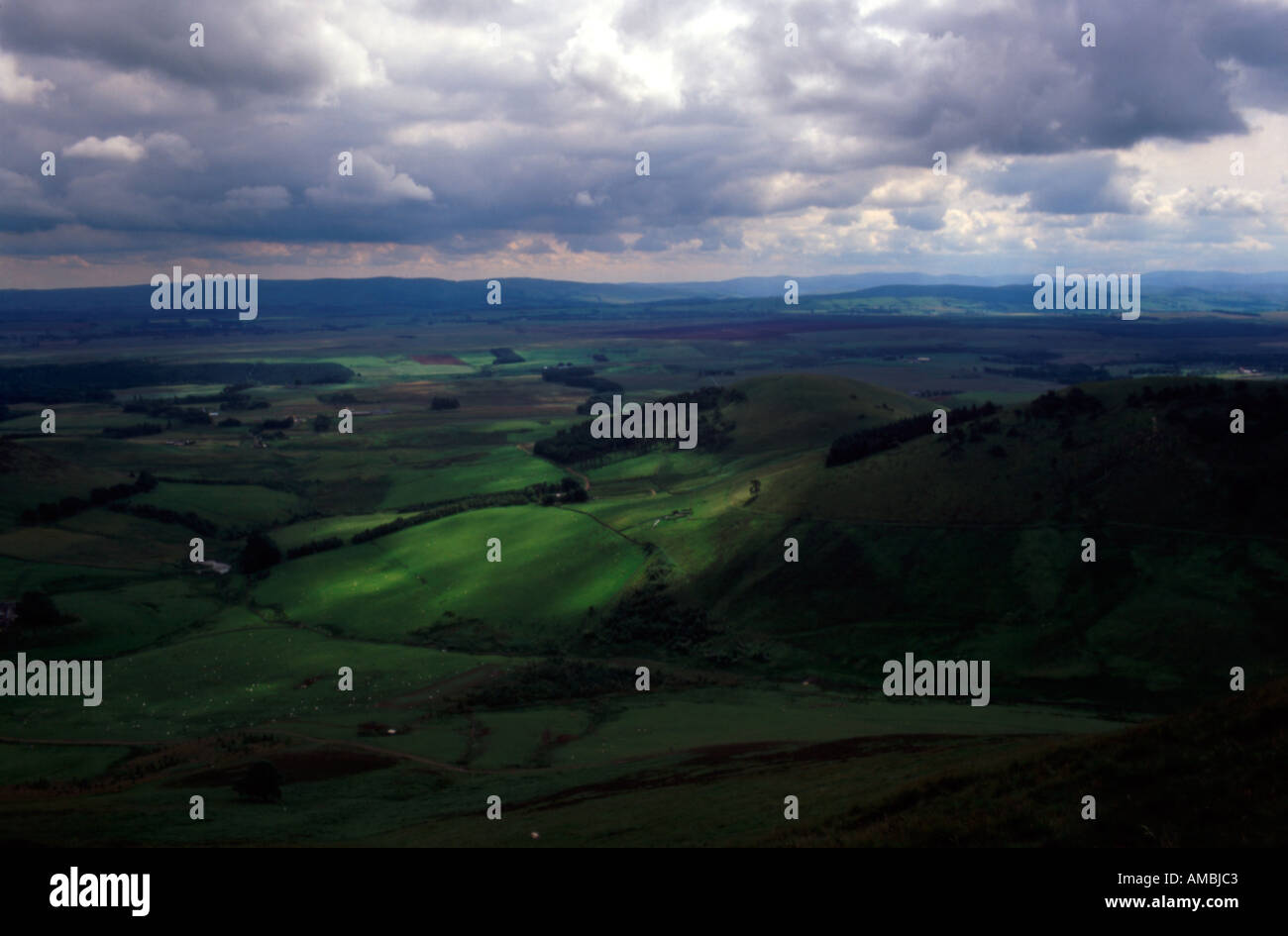 view from top of pentand hills with patchy clowd Stock Photo - Alamy